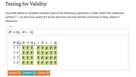 Solved Testing For Validity Use Truth Tables To Establish
