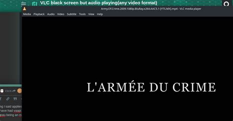 vlc black screen but audio playing any video format software
