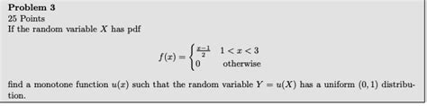 Solved Problem Pointsif The Random Variable X Has Chegg