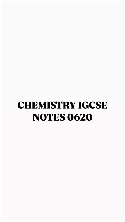 Chemistry Igcse Notes 0620 Hobbies And Toys Books And Magazines