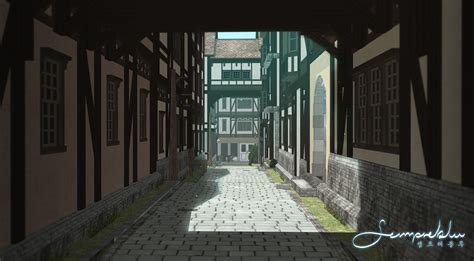 [sempre Blu] Sketchup스케치업 3d 웹툰 만화 배경 현재 텀블벅 진행 중입니다 Scenery Road