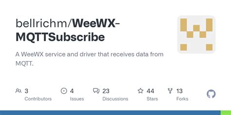 Github Bellrichmweewx Mqttsubscribe A Weewx Service And Driver That