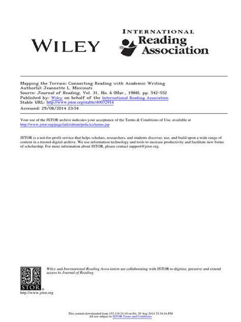 Mapping The Terrain Connecting Reading With Academic Writing Download