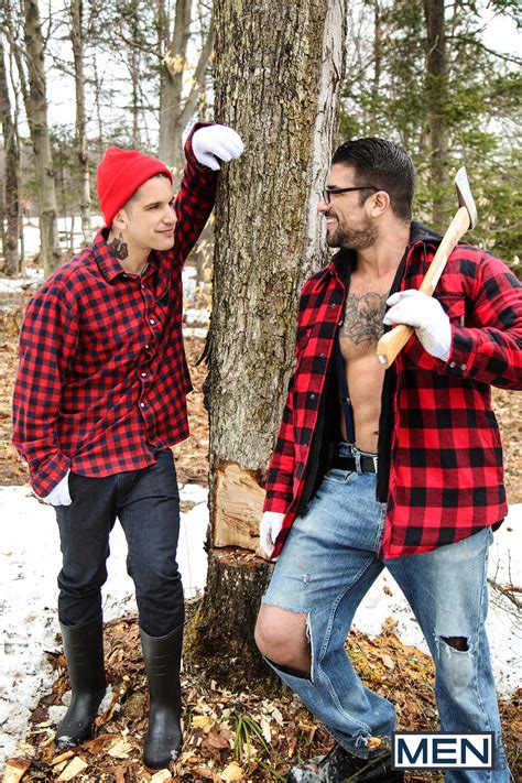 Hunky Men Put Down Their Axes And Go Indoors For Oral And Anal Sex By Men