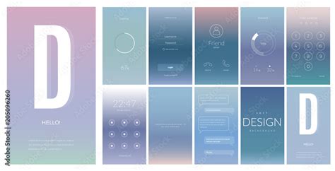 Modern Ui Screen Design For Mobile App With Web Icons Stock Vector Adobe Stock