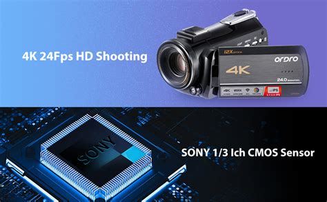 ORDRO Video Camera Camcorder 4K AC5 Camera with 12X Optical Zoom Vlog ...