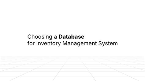 Choosing A Database For Inventory Management System Catdoes