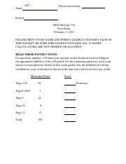 MCDB Exam Rothman KEY Pdf KEY Discussion Section Name Perm MCD Biology First
