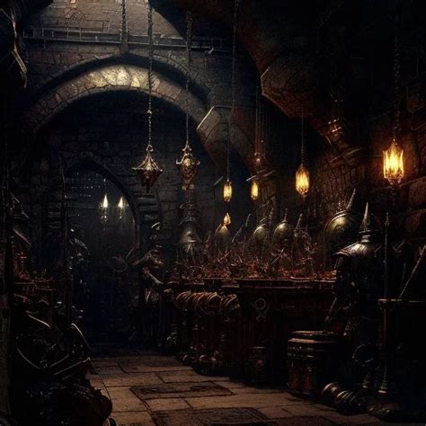Ai Art Generator Armory Filled With Leather Armor Spears Clubs And Rusted Maces