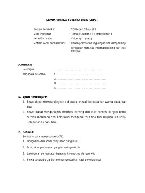 Lembar Kerja Peserta Didik Pdf