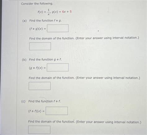 Solved Consider The Following F X — G X 6x 5 X A