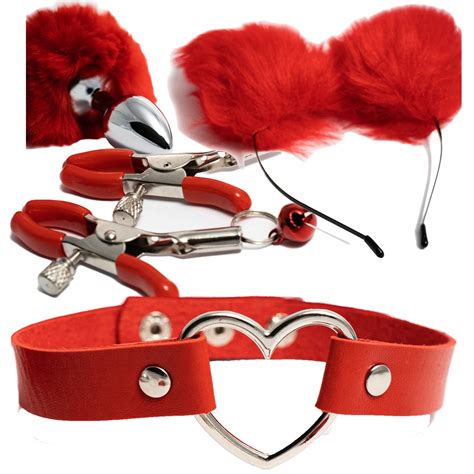 Choker Zestaw BDSM Sex Elementy takie jak Obroża Zaciski Uszy Korek ...