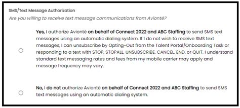 Set Up And Use Text Message Consent Avionte Bold