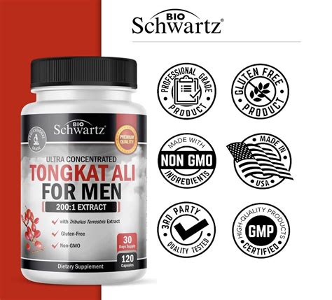 Tongkat Ali for Men 1020mg (120 Capsules) 200 to 1 Tongkat Ali Extract ...