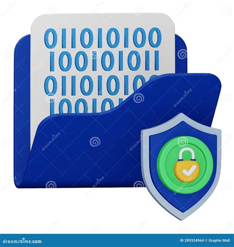 Data Encryption 3d Rendering Isometric Icon Stock Illustration
