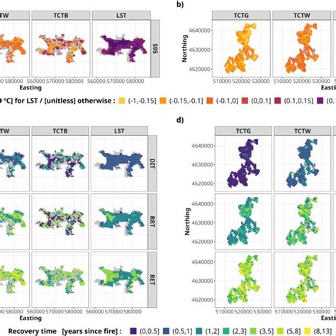 Example Of Spatialized Post Fire Trajectory Based Metrics Of Resilience Download Scientific