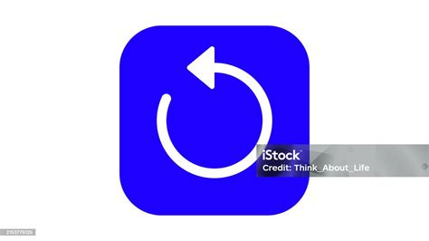 Blue Square Icon With Counterclockwise Arrow Stock Illustration
