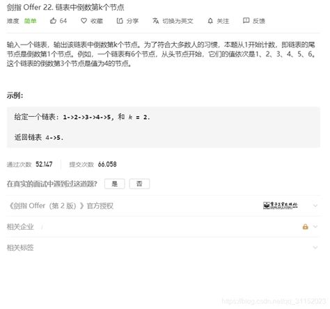 链表中倒数第k个节点 Java Csdn博客
