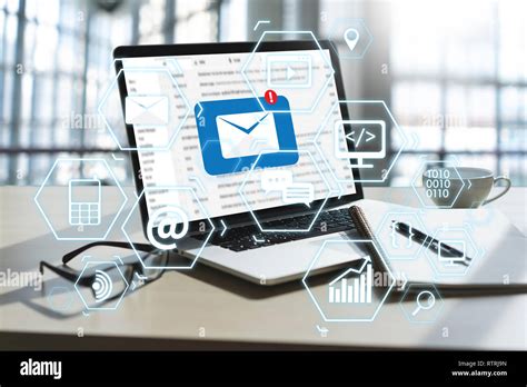 Man Using Tablet Computer Virtual Interface Graphic Icons Network