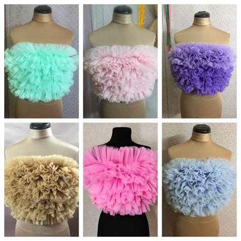 Fancy Tulle Top Crop Top Bridesmaids Top Ruffle Woman Top Wedding Top