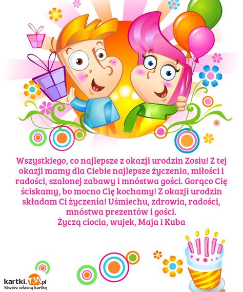 Wszystkiego Co Najlepsze Z Okazji Urodzin Zosiu Z Tej Okazji Mamy Dla
