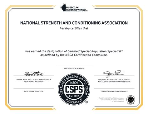 Nsca Csps 新版证书样式 哔哩哔哩