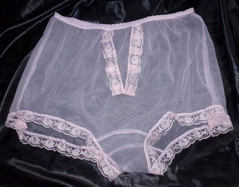 Vintage Style Sheer Nylon Lace Panties Etsy