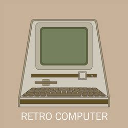 Old Monitor Icon Flat Computer Display Royalty Free Vector