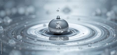 Extreme close-up of a liquid mercury droplet on a surface, 8K resolution, showcasing smooth ...