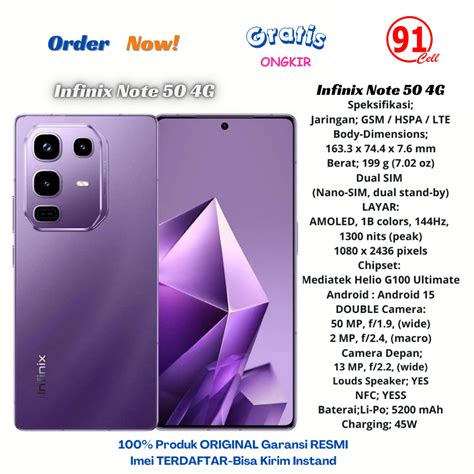 Jual Infinix Note G Original Ram Gb Free Wireless Changing Garansi Resmi Tahun Shopee