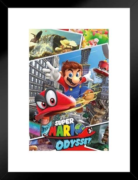 Pyramid America Super Mario Odyssey Video Gaming Matted Framed Poster