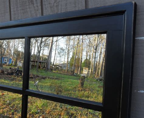 Window Pane Black Mirror Rustic Mirror Mantel Mirror Multipane Mirror Distressed Mirror