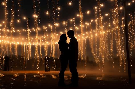 Premium Photo Photo Of Couple Dancing Under String Lights