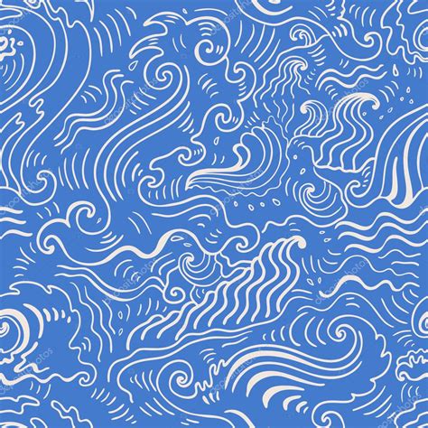 Sea Waves Seamless Background Stock Vector Katyaulitina 78706974