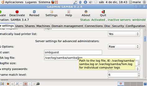 Comparticion Mediante Samba La Utilidad Del Gadmin Samba