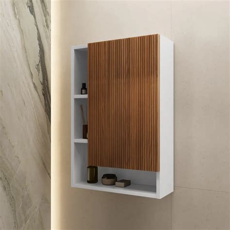 Pensile Bagno 50x75 H Cm Cannettato Con Anta Dx Noce Maior Tayga