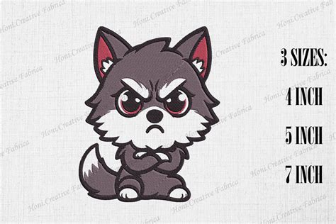 Cute Grumpy Wolf · Creative Fabrica