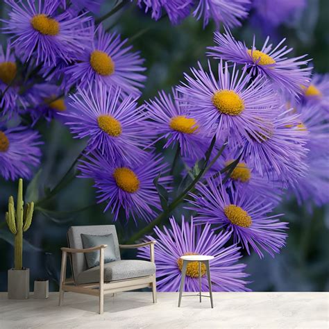 Modern Flower Wall Mural For Adults Room Water Resistant Removable