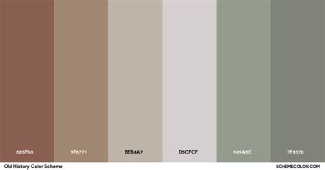 Old History Color Scheme Palettes
