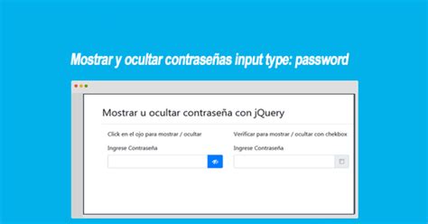 3 Formas Para Mostrar Y Ocultar Contraseñas Input Password Baulphp