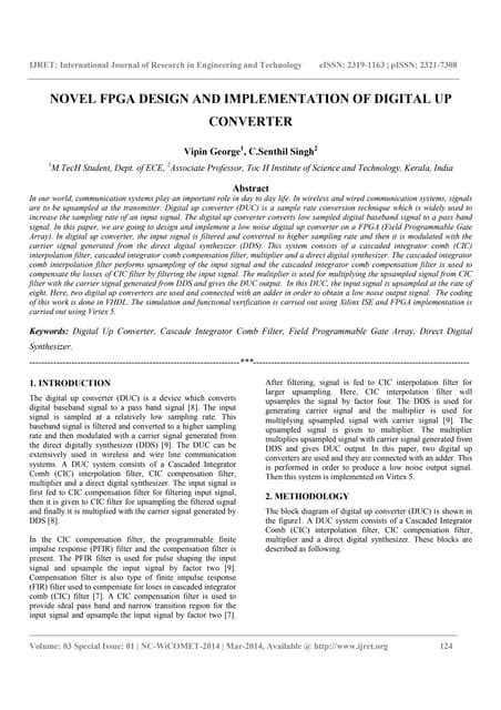 Novel Fpga Design And Implementation Of Digital Up Pdf
