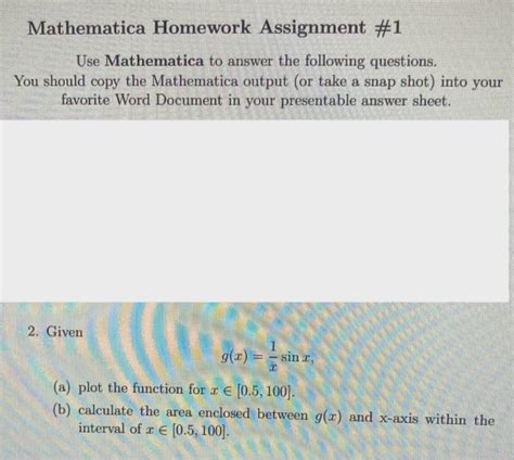 Solved Mathematica Homework Assignment 1 Use Mathematica Chegg
