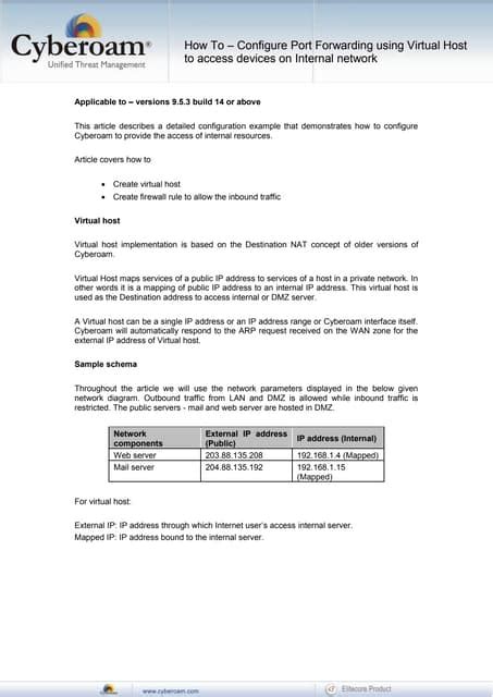 How To Configureportforwardingusingvirtualhosttoaccessdevicesoninternalnetwork Pdf