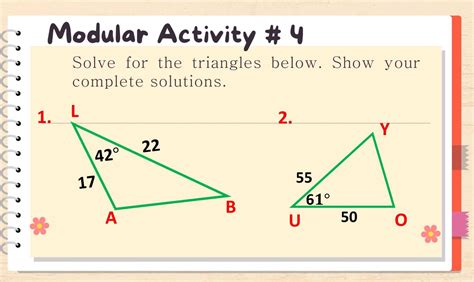 Modular Activity 4 Solve For The Triangles StudyX