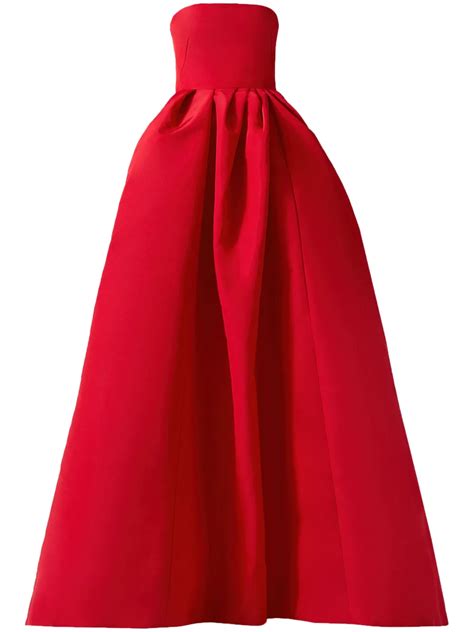 Carolina Herrera Strapless Ball Gown Red Farfetch Uk