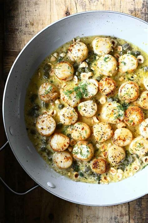 Lemon Garlic Scallops With Polenta Serving Dumplings