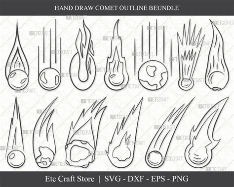 Comet Svg Comet Outline Asteroid Svg Comet Icon Svg Etsy Canada
