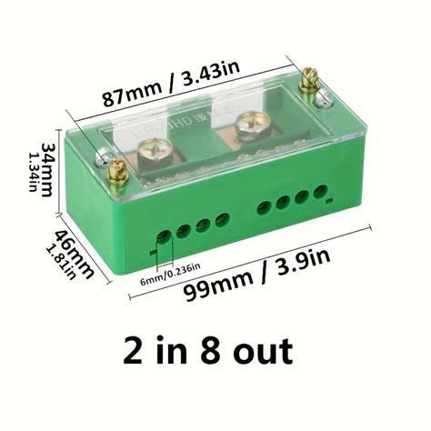 1pc Single Phase 2 In 6 8 12 Out Wire Terminal Box Household