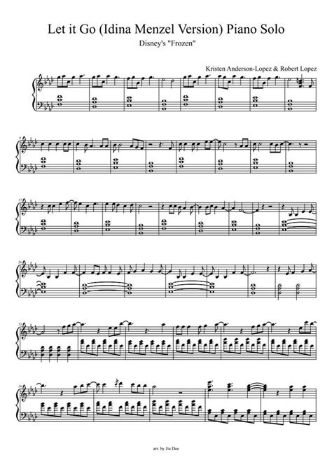 Frozen Let It Go Piano Sheet
