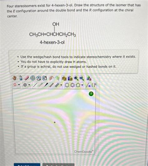 Solved Four Stereoisomers Exist For 4 Hexen 3 Ol Draw The Chegg